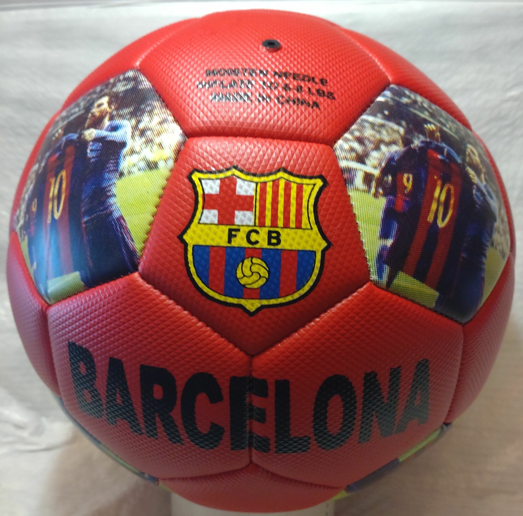 Футбольный мяч барселона с фото, 5 размер. ( игла в подарок )