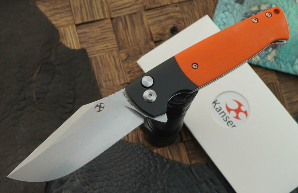 Складной нож Kansept Knives Shikari SBL, сталь 154CM, SW, рукоять алюминий, оранжевый G-10
