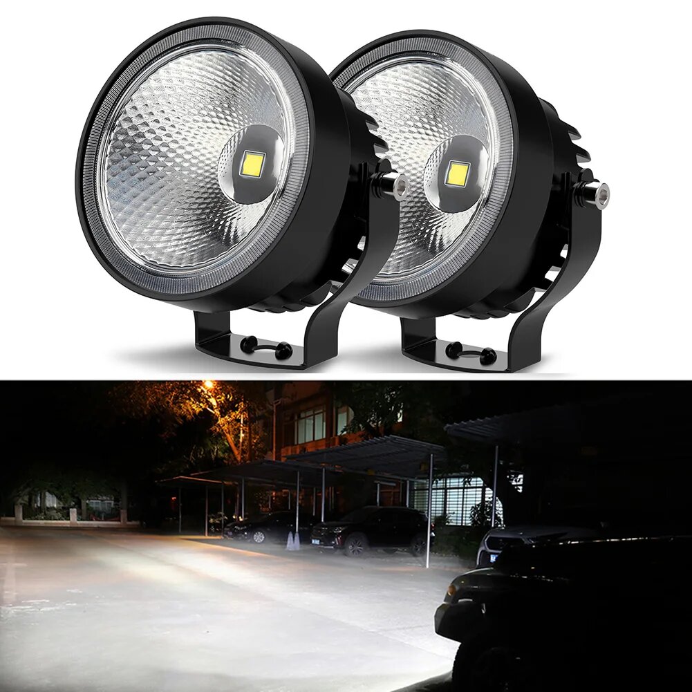 2 шт, круглые фонари 60 Вт, 4 дюйма, 12 В, 24 В, лм