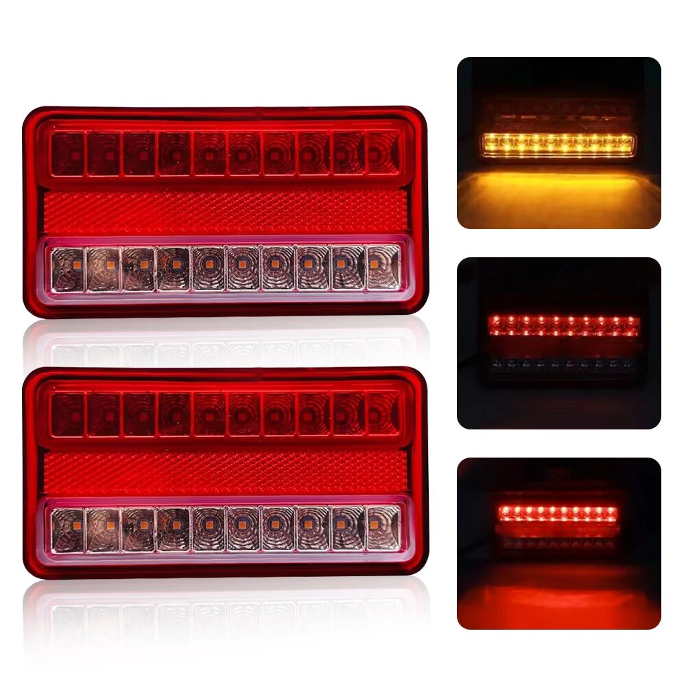 2 шт. водонепроницаемые автомобильные 20 светодиодных задних фонарей, задние фонари, пара лодок-прицепов, 12 В/80 В, задние детали для прицепа, грузовика, автомобильный фонарь