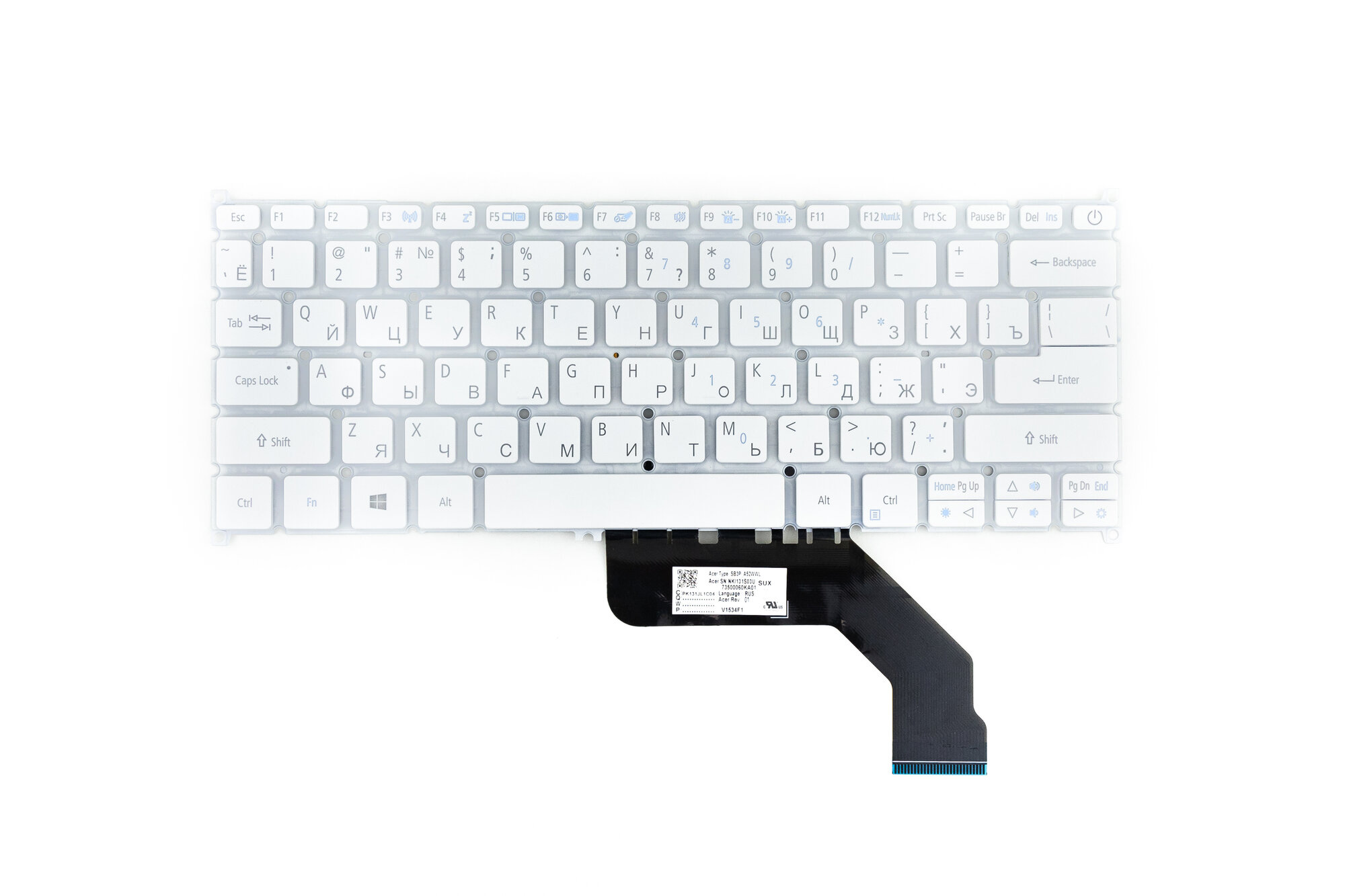 Клавиатура Acer NKI131S03T, для Acer Swift 3, белая, с подсветкой