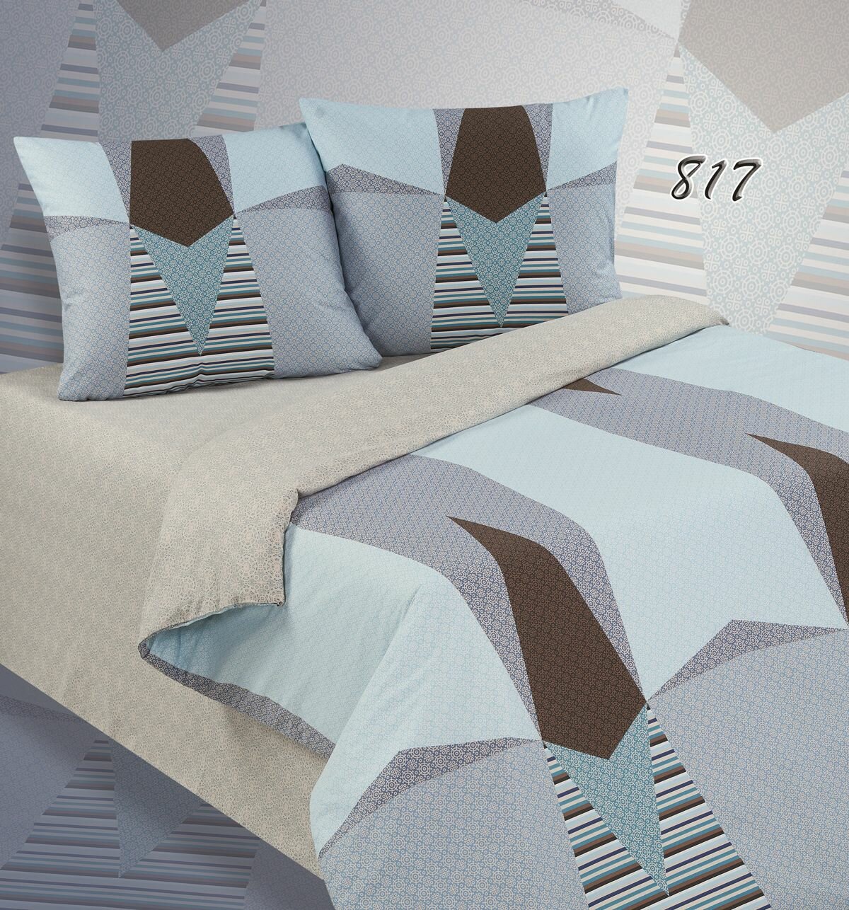 Комплект постельного белья 817 поплин хлопок Евро Экзотика