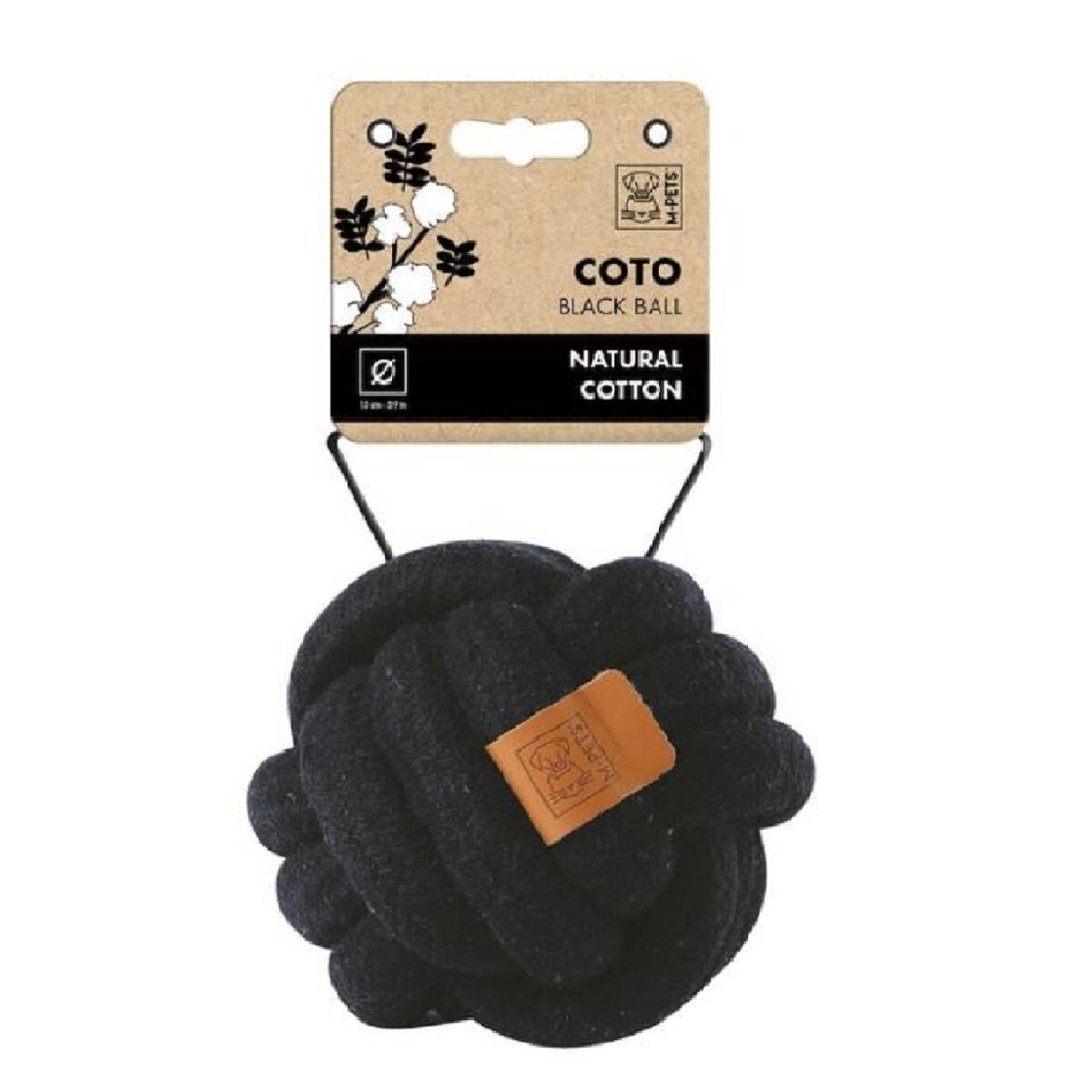 M-PETS Игрушка для собак сото мяч черный 15см (хлопок) 10647808