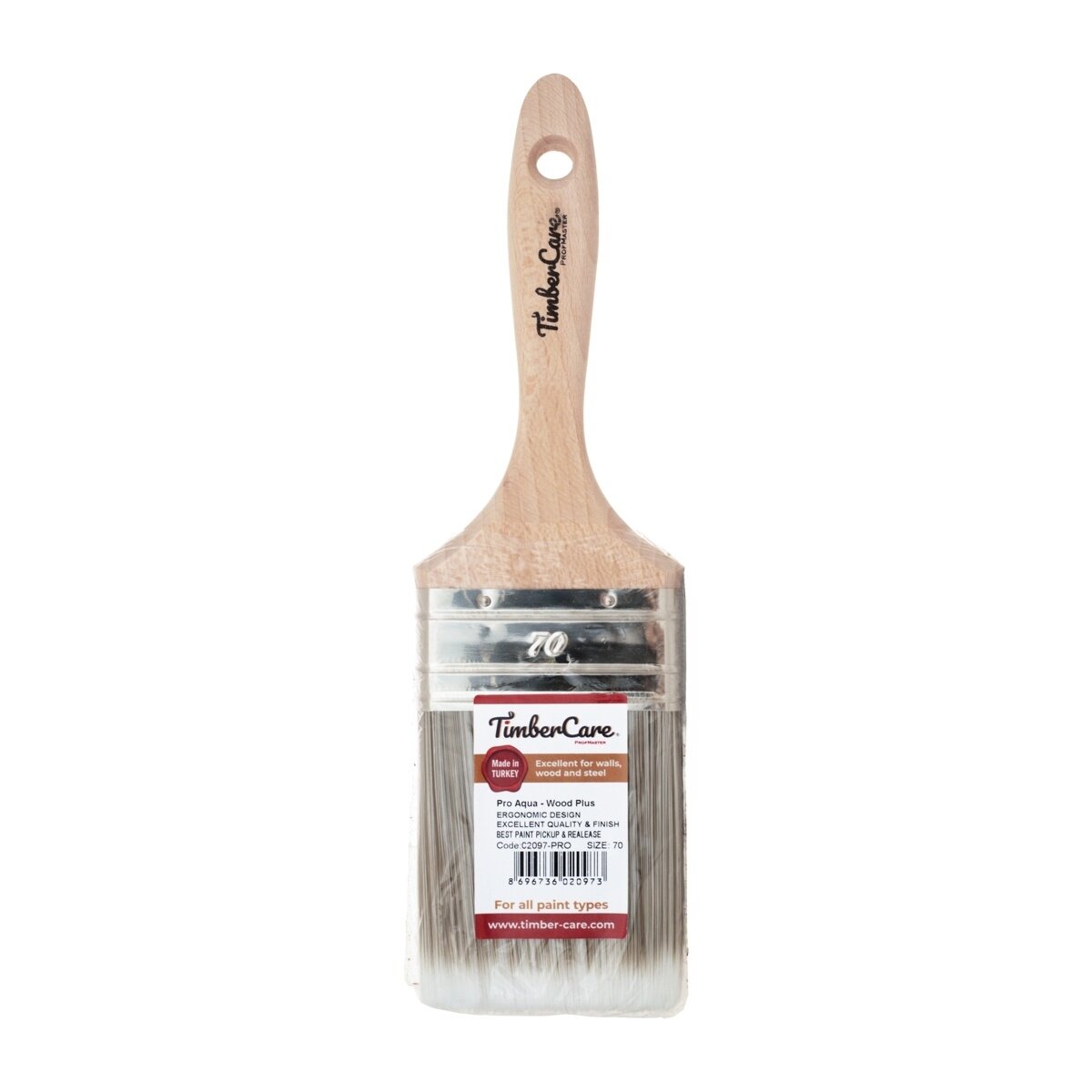 Кисть с искусственной щетиной TimberCare Pro Aqua Brush Flat 70 мм 02097-PRO
