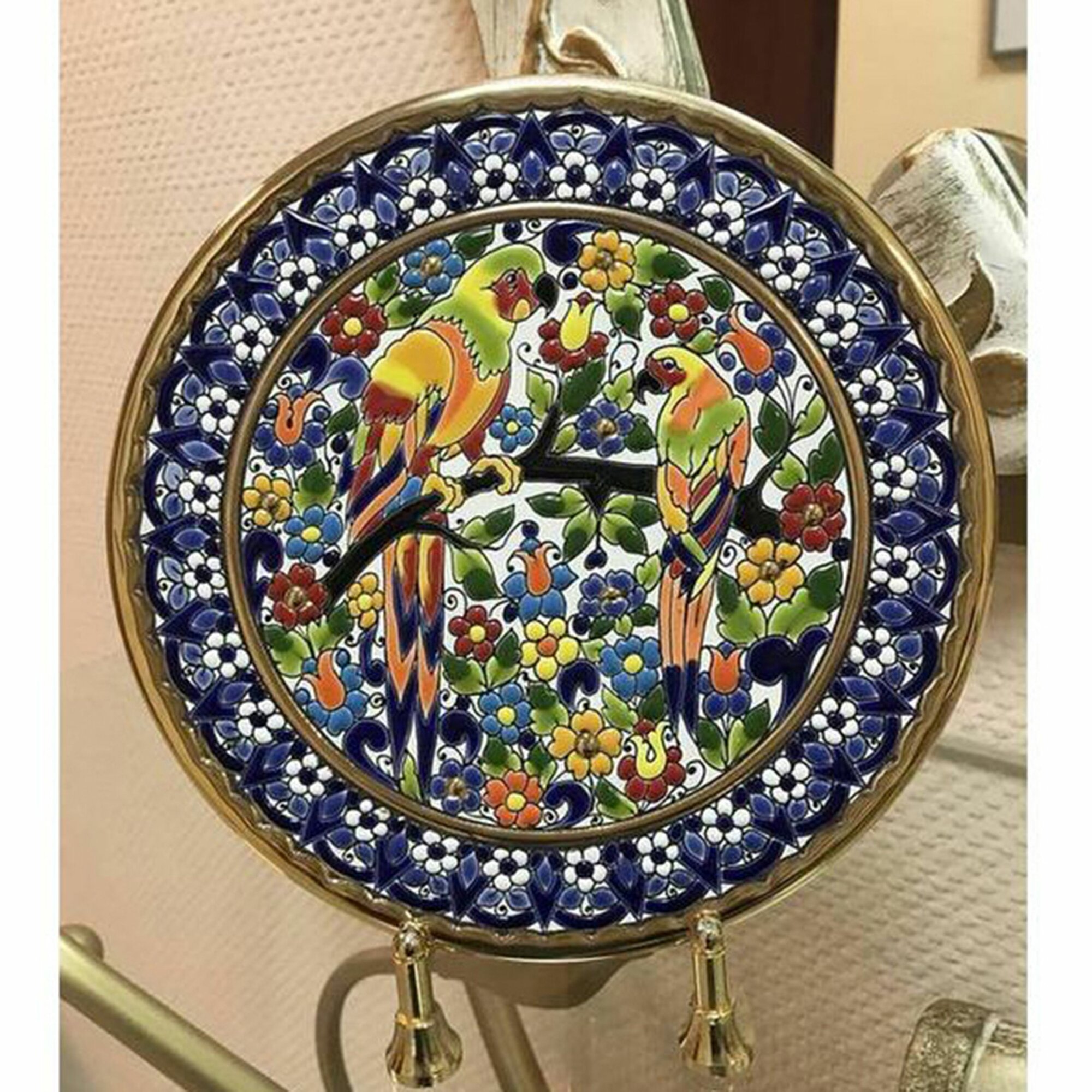 Тарелка декоративная, настенная фабрики Cercolon, диаметр 21см, ручная работа испанских мастеров