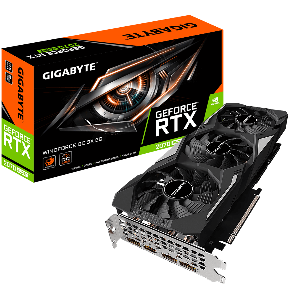 Видеокарта Nvidia GeForce RTX 2070 Super Gigabyte WINDFORCE OC 3X 8GB