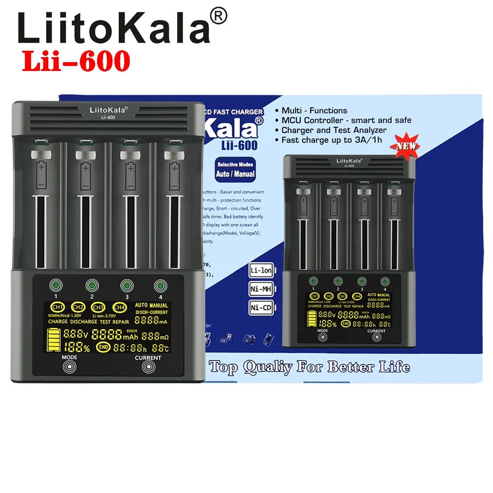 LiitoKala Lii-600 зарядное устройство для аккумуляторов