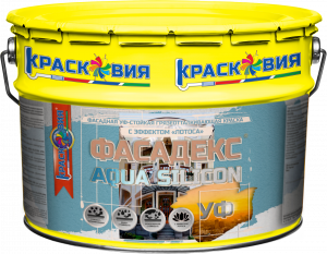 Краска для Фасада и Цоколя Красковия Aqua Silicon УФ 10кг Белая, УФ-Cтойкая, Грязеотталкивающая с Эффектом «Лотоса».