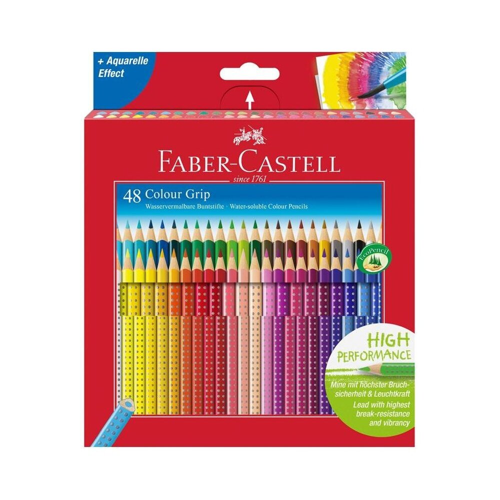 Faber-Castell 112449 Карандаши цветные faber-castell grip, 48 цв, трехгран, заточен, картон, европодвес