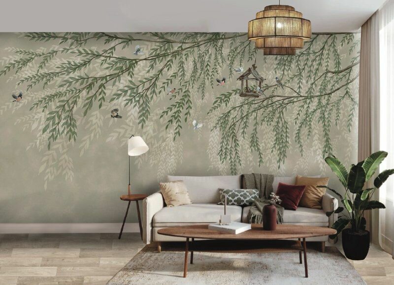 Фреска бесшовная "Маленькая жизнь" бежевый (ширина 2550мм х длина 2000мм)