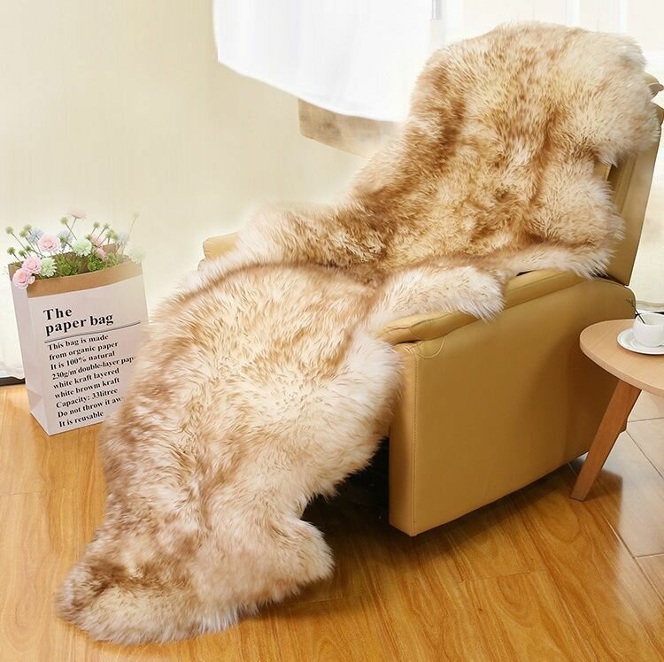 Шкура овечья натуральная, шкура на пол, коврик, накидка на диван,70*200cm