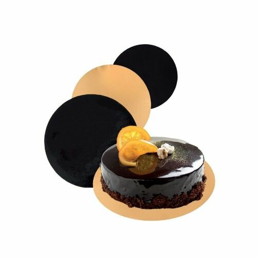 Подложка для торта, десерта двусторонняя золотая/черная 18 см, 90 шт, подачи пирожных, десерта Garcia de Pou. Испания