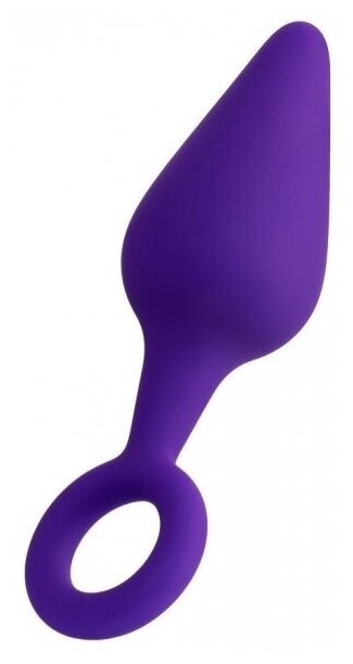 Анальная втулка Bad Kitty с петелькой, силикон, фиолетовый - 11 см.