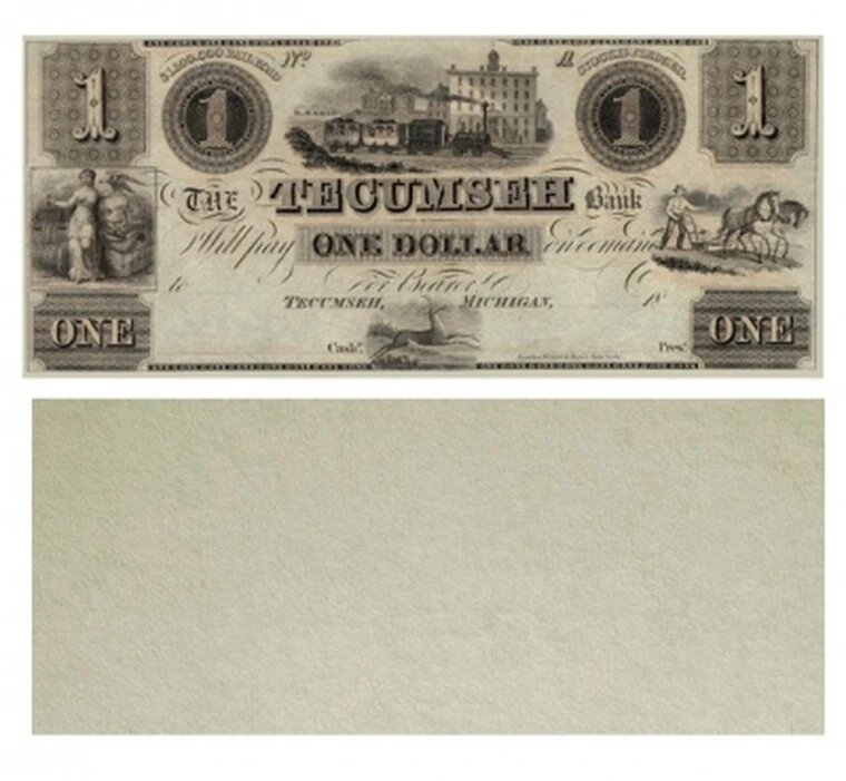 1 доллар 1860 США, штат Мичиган, Текумсе, сувенирная копия, банкноты и купюры редкие коллекционные