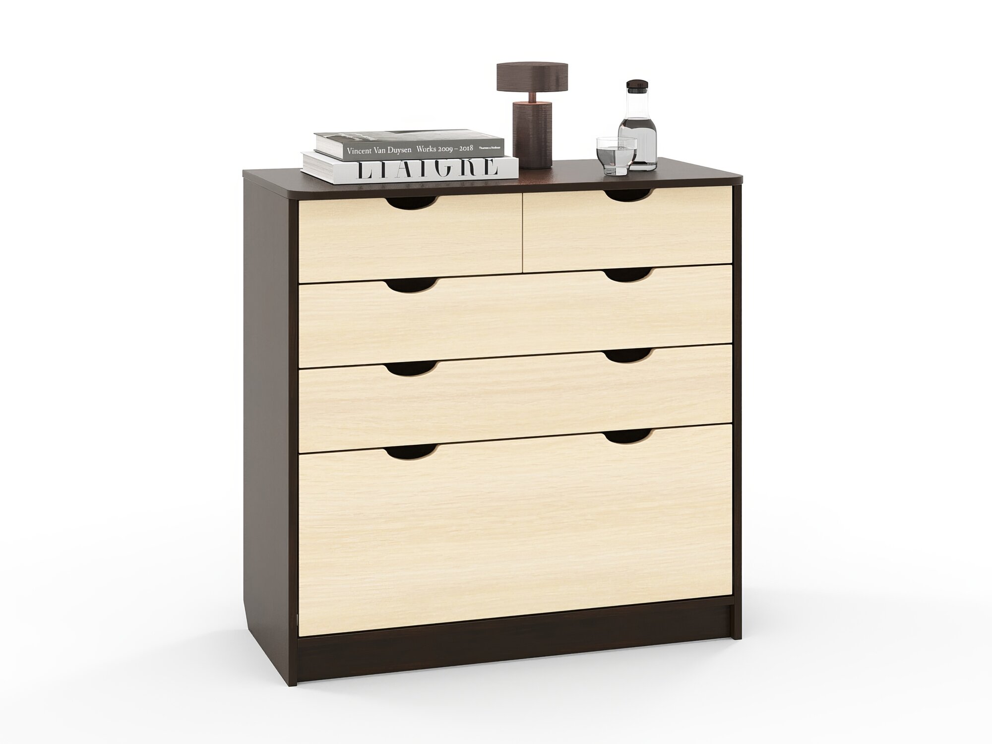 Есэндвич Grand-Лаворо Комод, 90х90х45 см (Венге/Выбеленный Дуб), с ящиками, для кабинета, для офиса, для детской