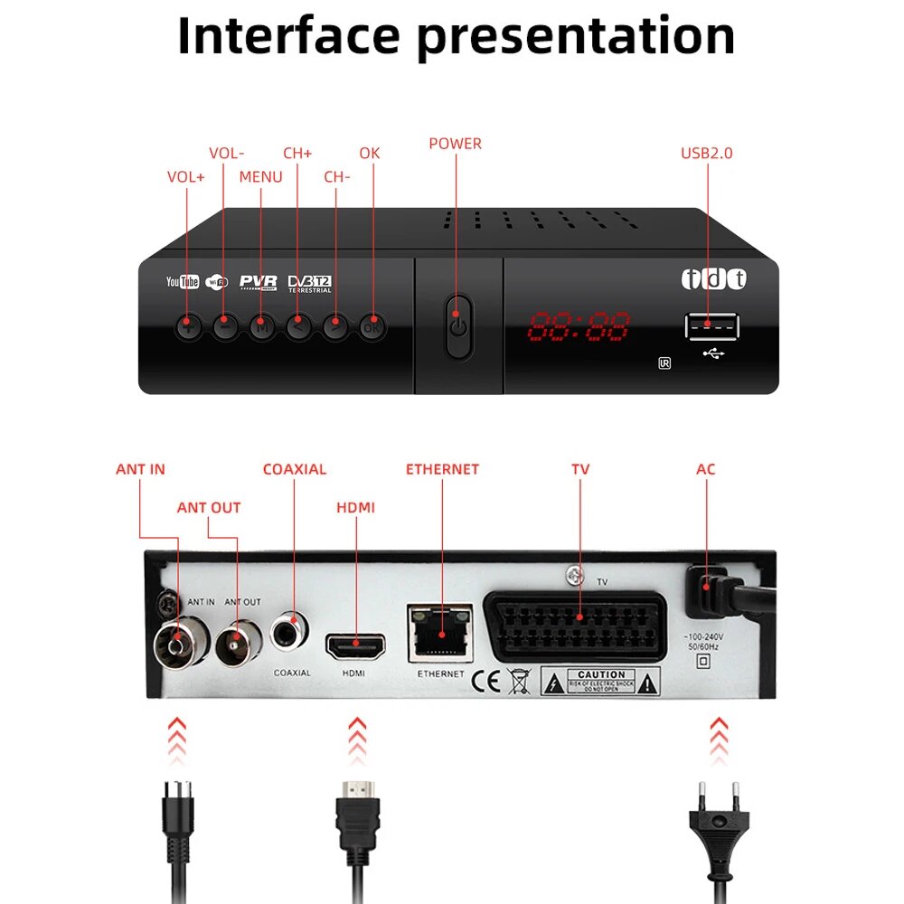 GESUNWE K6 DVB-T2 ресивер, EU Plug, Цвет: JN820 T2