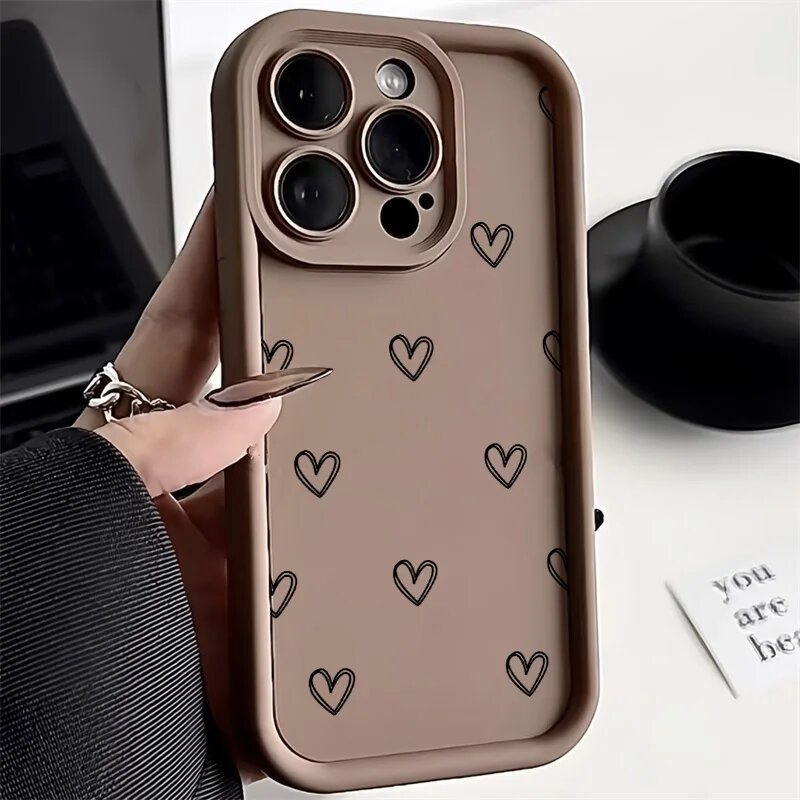 Чехол для телефона Love Heart для iPhone 13, чехол для iPhone 11 16 Pro 12 15 14 Pro Max XR X XS 7 8 Plus SE, противоударный мягкий силиконовый чехол