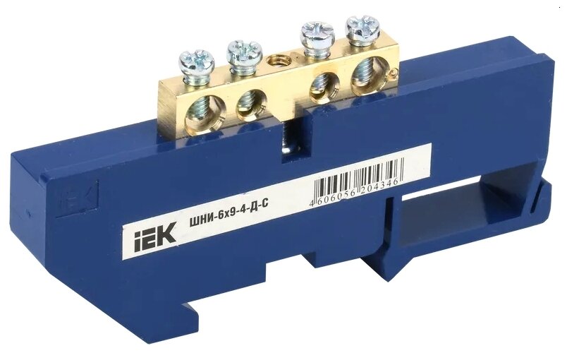 Шина нулевая на DIN-изол. ШНИ 6х9-4-Д-С IEK YNN10-69-4D-K07