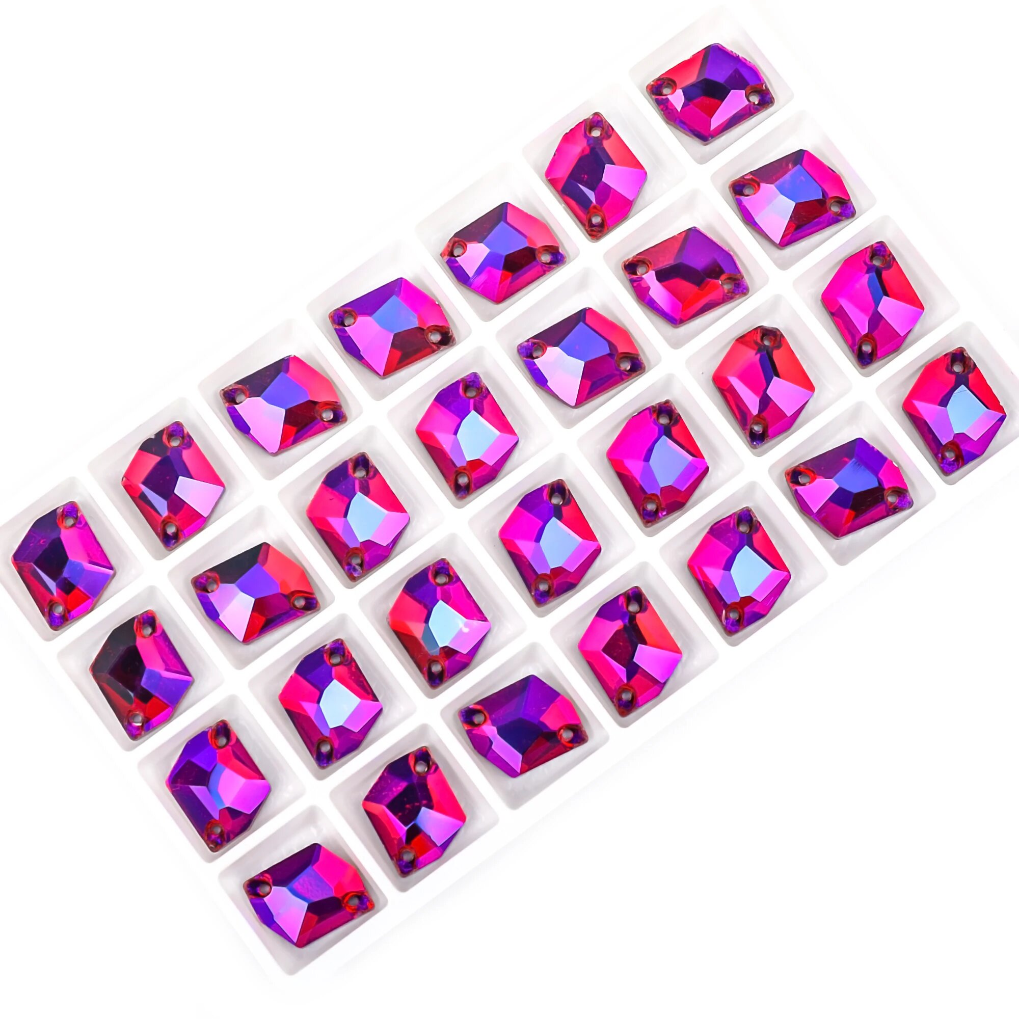 Стеклянные кристаллы VC для декора 16x21mm 12pcs, Lt.Siam AB