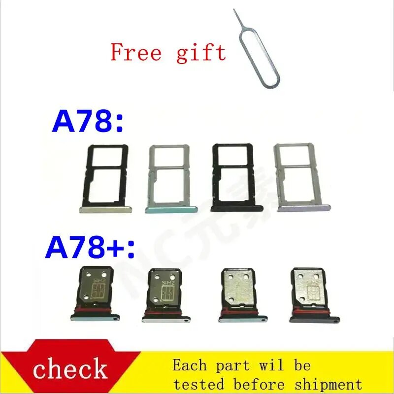 Для OPPO A78 A78+ CPH2483 Лоток для SIM-карты Держатель для SIM-карты Адаптер слота и держатель лотка для карт Micro SD с бесплатным выдвижным инструментом для ключей A78 Blue