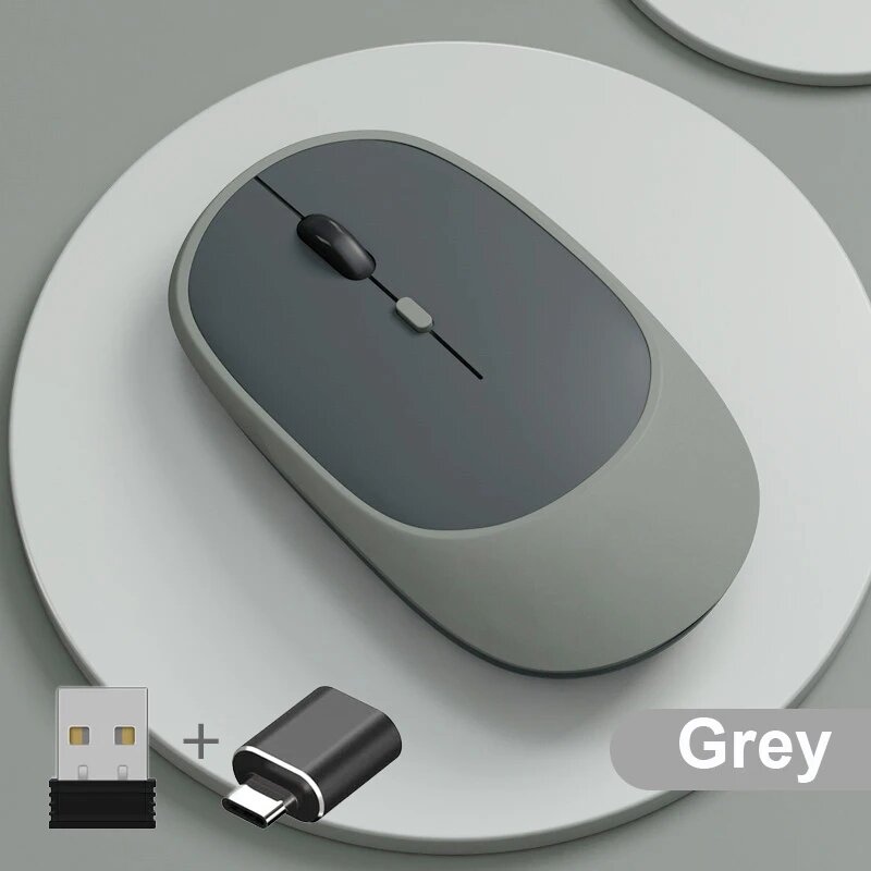Беспроводная мышь Grey с адаптером