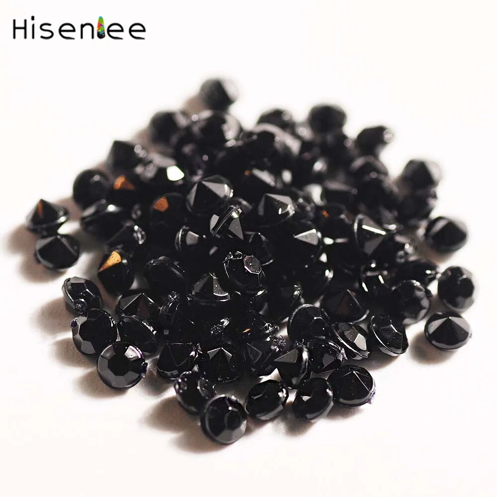 Стразы Hisenlee акриловые 1,5-10 мм Черный, 1.5mm 1000pcs, Black