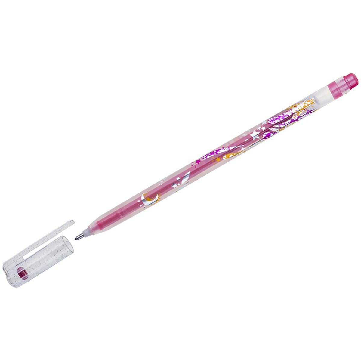Ручка гелевая Crown Glitter Metal Jell (0.8мм, красная с блестками) (MTJ-500GLS(D)), 12шт.