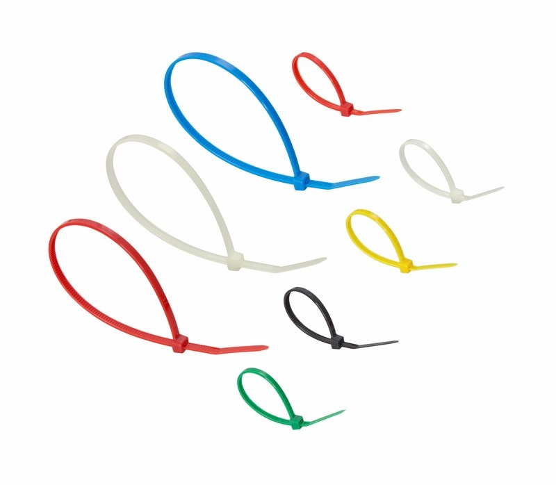 REXANT 07-7202 набор хомутов-стяжек нейлоновых 100, 200мм, цветные, нх-2, тубус 300шт.\