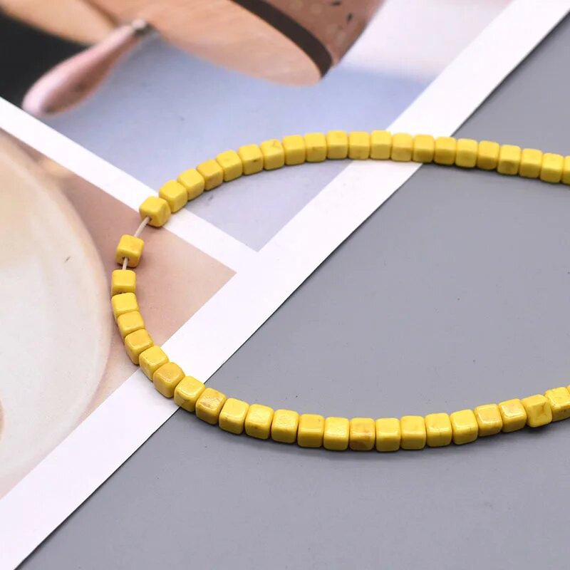 Бусы из бусин YanQi, желтые, 4 мм, цвет 1