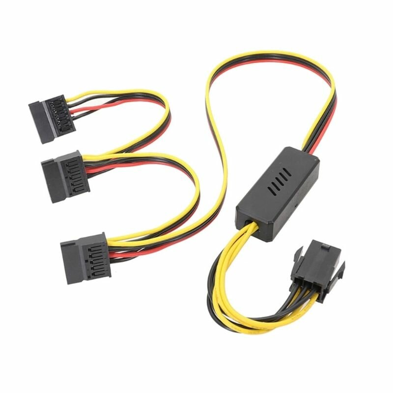 Качественный 6-контактный кабель питания для жесткого диска, блок видеокарты, преобразователи 12 В 5 В, 50 см/19,69 дюйма