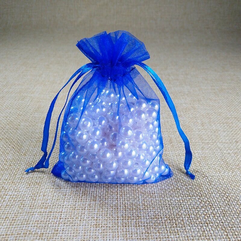 Сумки из органзы 7x9 см, Royal blue, 100 шт.