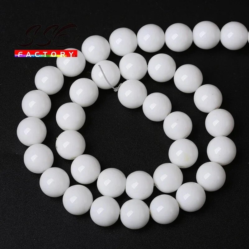 Бусины из белого агата 12 мм, 31-32 шт