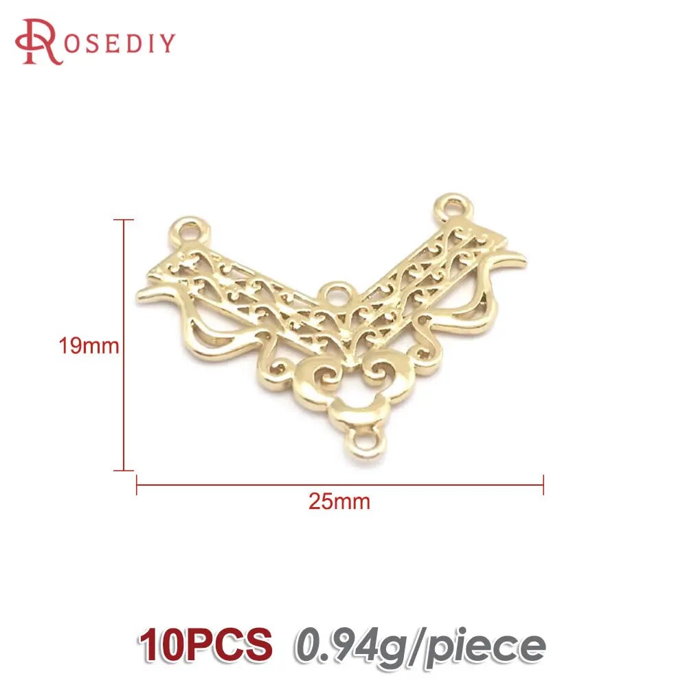 Подвески для сережек из латуни Rosediy золотого цвета