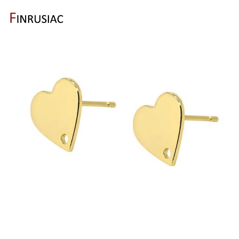 Серьги-гвоздики FINRUSIAC, золотые, 14K gold plated