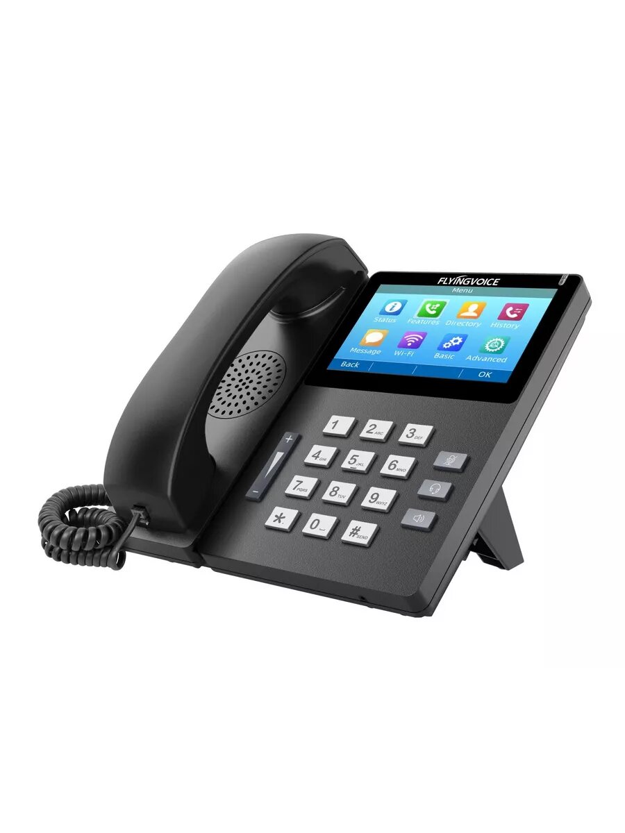 Телефон IP Flyingvoice FIP15G Plus черный (упак:1шт)