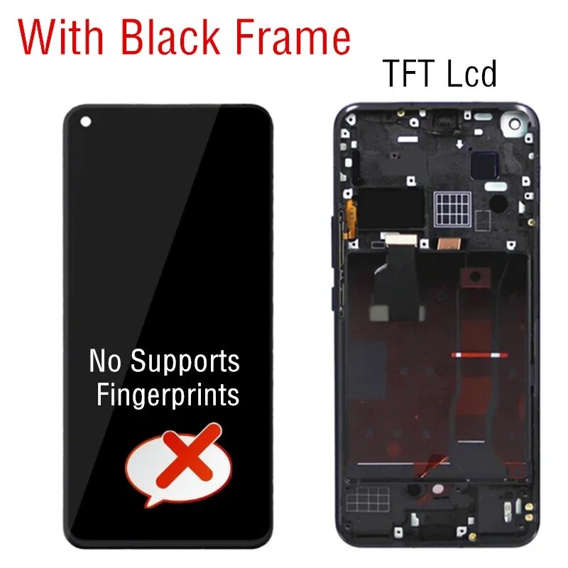 TFT-дисплей 6,53 'для Honor 30, ЖК-дисплей с сенсорным дигитайзером в сборе для Honor 30 BMH-AN10, BMH-AN20, Замена ЖК-экрана No fingerprint Frame