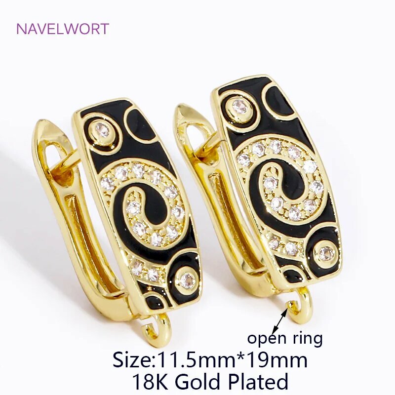 Серьги NAVELWORT 18K Gold Plated с цирконами