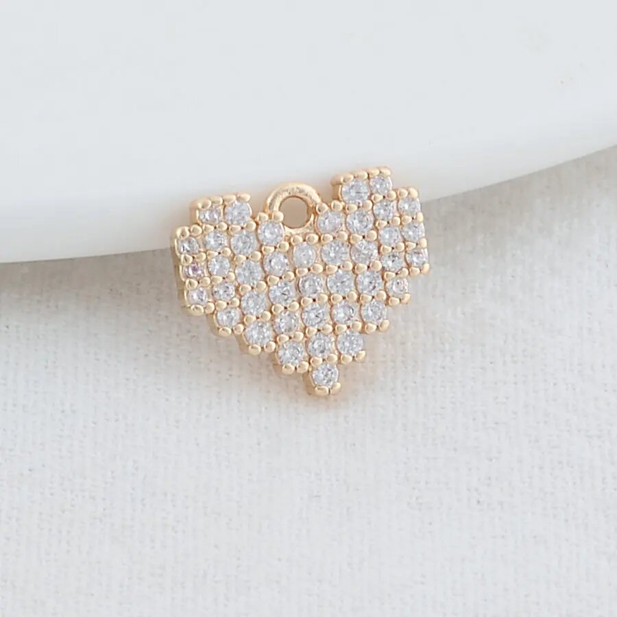 Подвески сердце из латуни 14-каратного золотого цвета Florainer Tina