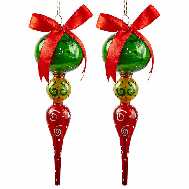 Набор стеклянных елочных игрушек Сосульки - Marvellous Xmas 20 см, 6 шт, подвеска, EDG, 6500206A774-набор