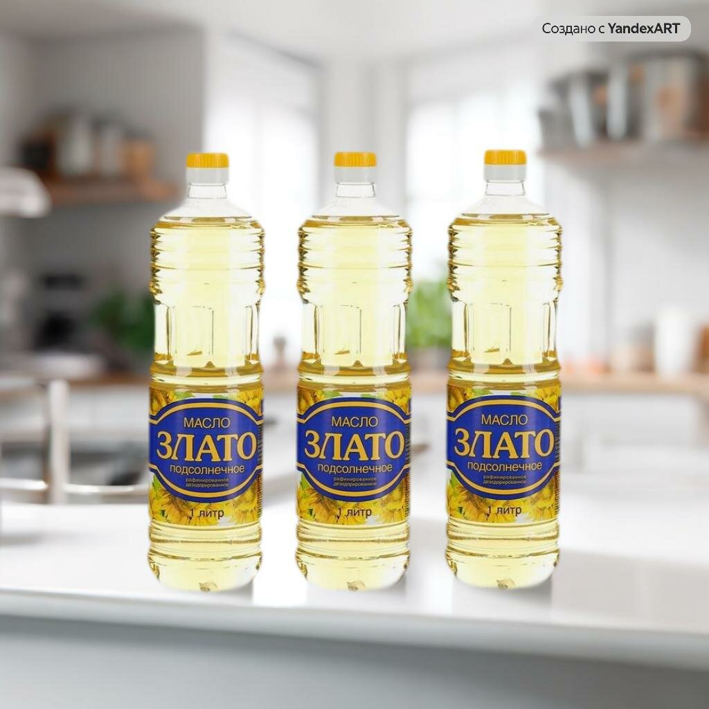 Масло подсолнечное Злато, 1 л, 3 шт