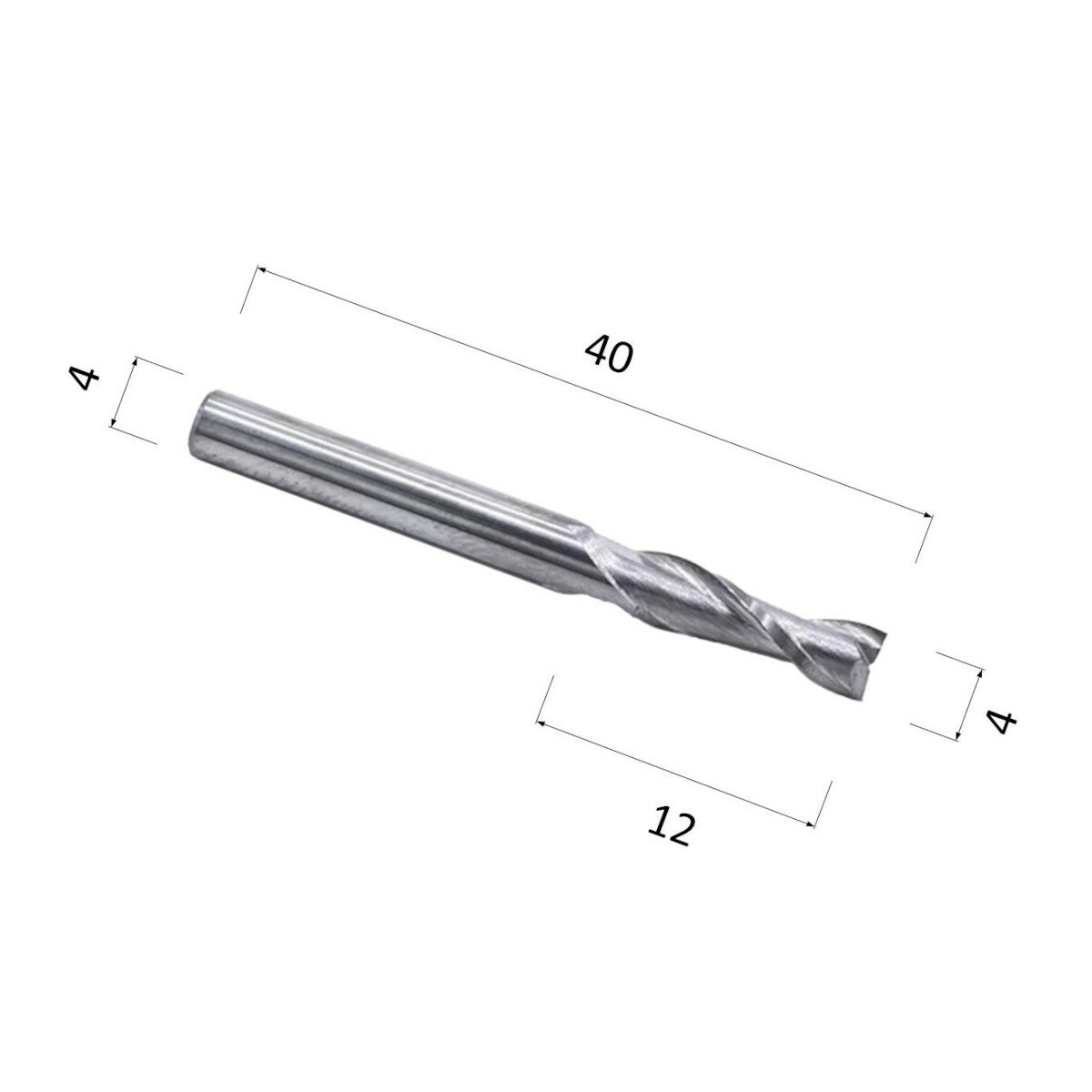Фреза DJTOL N2LX4.12 спиральная двухзаходная стружка вверх (по дереву, композиту (АКП), пластику)