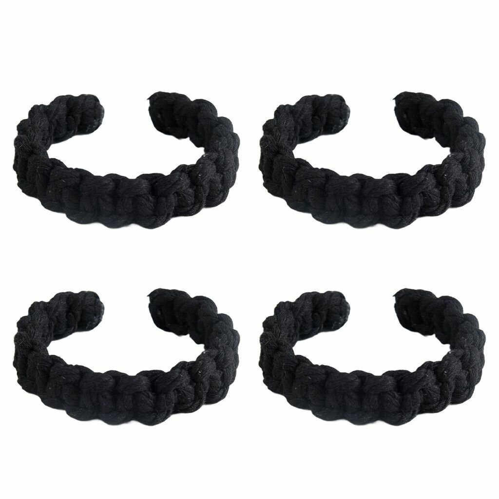 4 штуки ремней для штор из пеньковой веревки в скандинавском стиле-черный