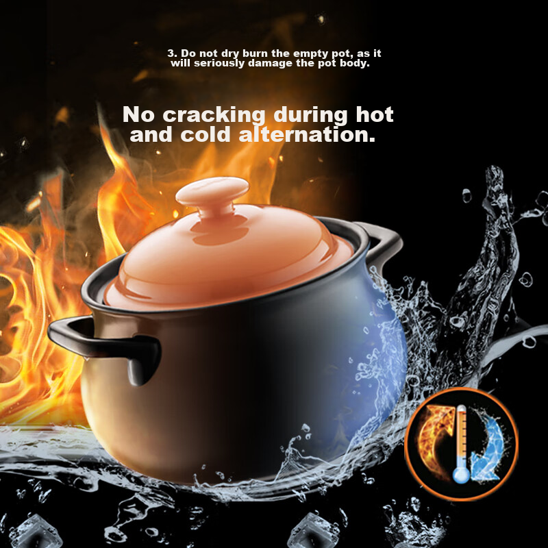 SUPOR Casserole Pot, Soup Pot, Stew Pot, 4.5L Health Pot, High Temperature Resistant, Non-Cracking Ceramic Pot, EB45MAT01