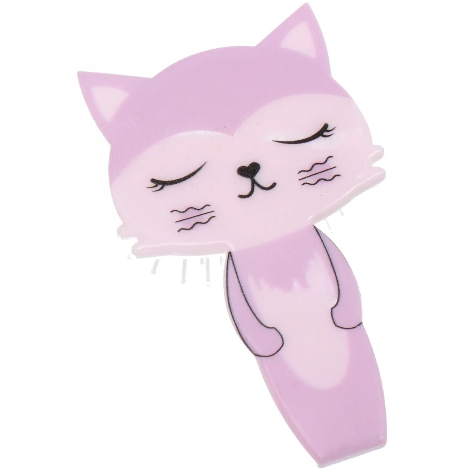 Расческа массажная детская 'Zverushka' котик, пластик, 7*13см, в коробке