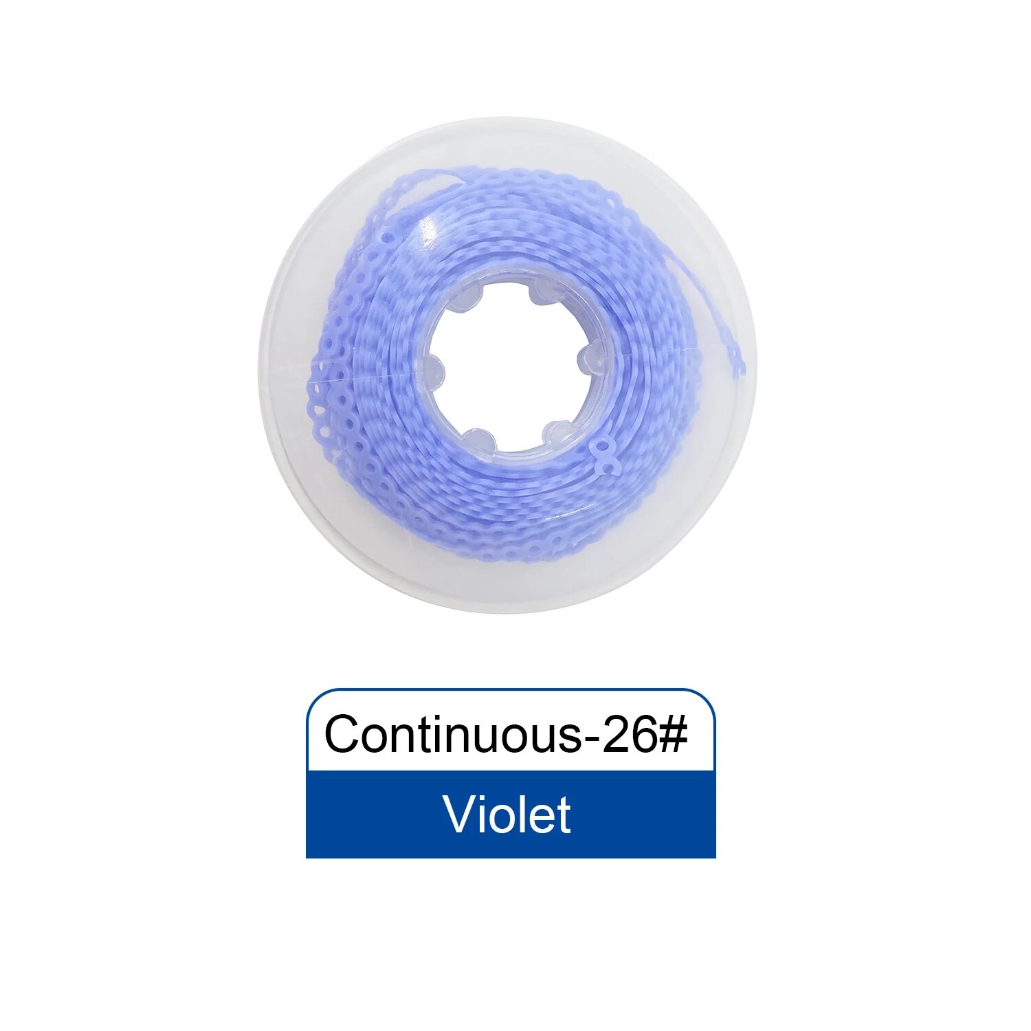 Ортодонтическая резиновая цепь для брекетов WellCK, Violet, Continuous-26#