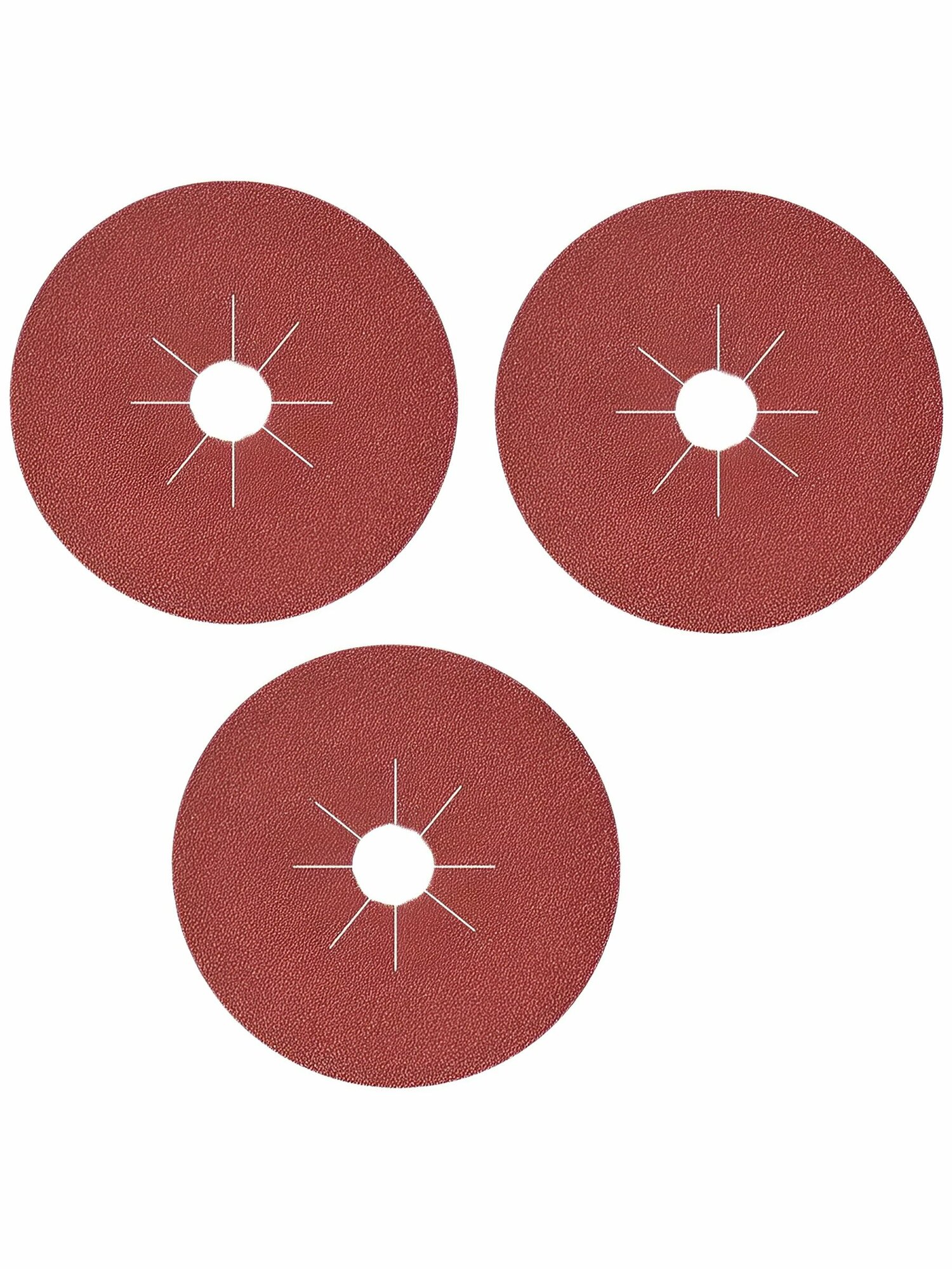 Круг фибровый шлифовальный по металлу, на опорную тарелку для УШМ, BERNER 125мм P40, 3 штуки