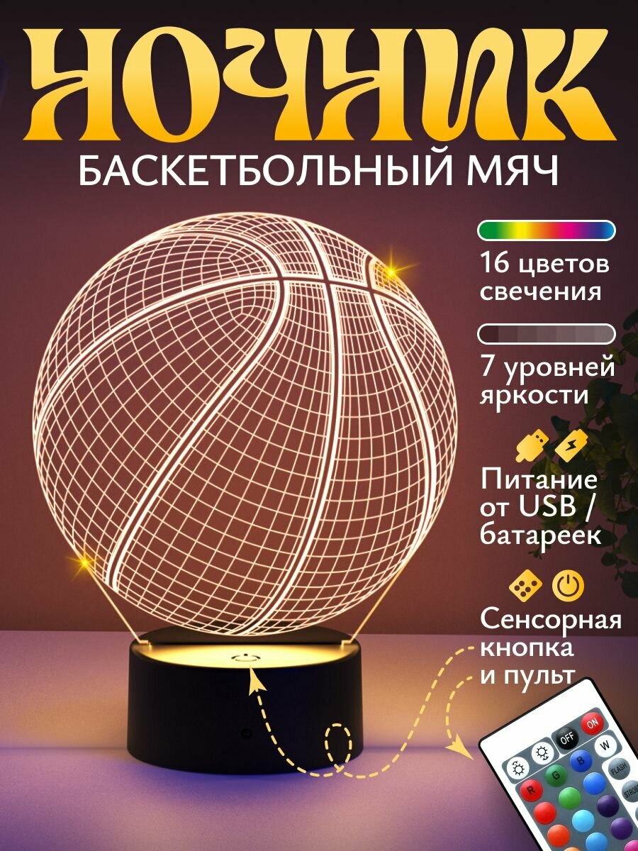 Ночник Баскетбольный мяч - подарок