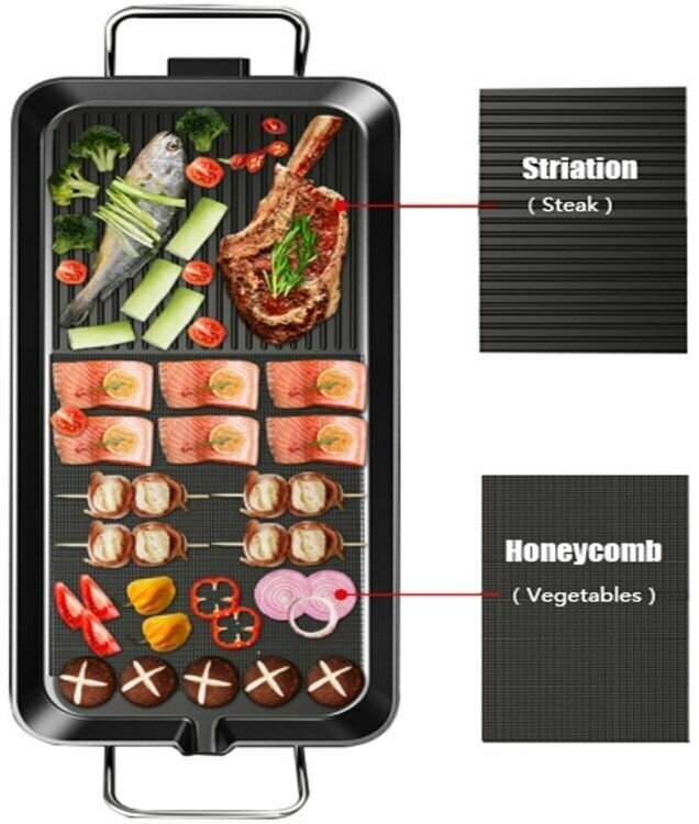 Гриль электрический для дома, открытый электрогриль для барбекю, грильница домашняя для мяса и овощей