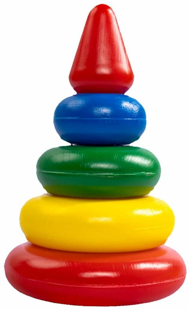 Детская пирамидка "Малышок - 4К", развивающая пластиковая игрушка из 4 колец, учим цвета и формы