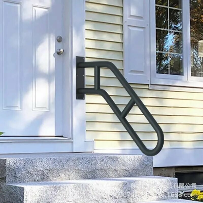 Настенные перила, для наружных и внутренних ступеней, металл, длина 45 см, черные